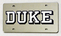 Duke Blue Devils Silver Laser Cut License Plate: Global Trucker - 12 ...
