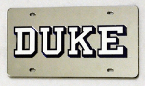 Duke Blue Devils Silver Laser Cut License Plate: Global Trucker - 12 ...